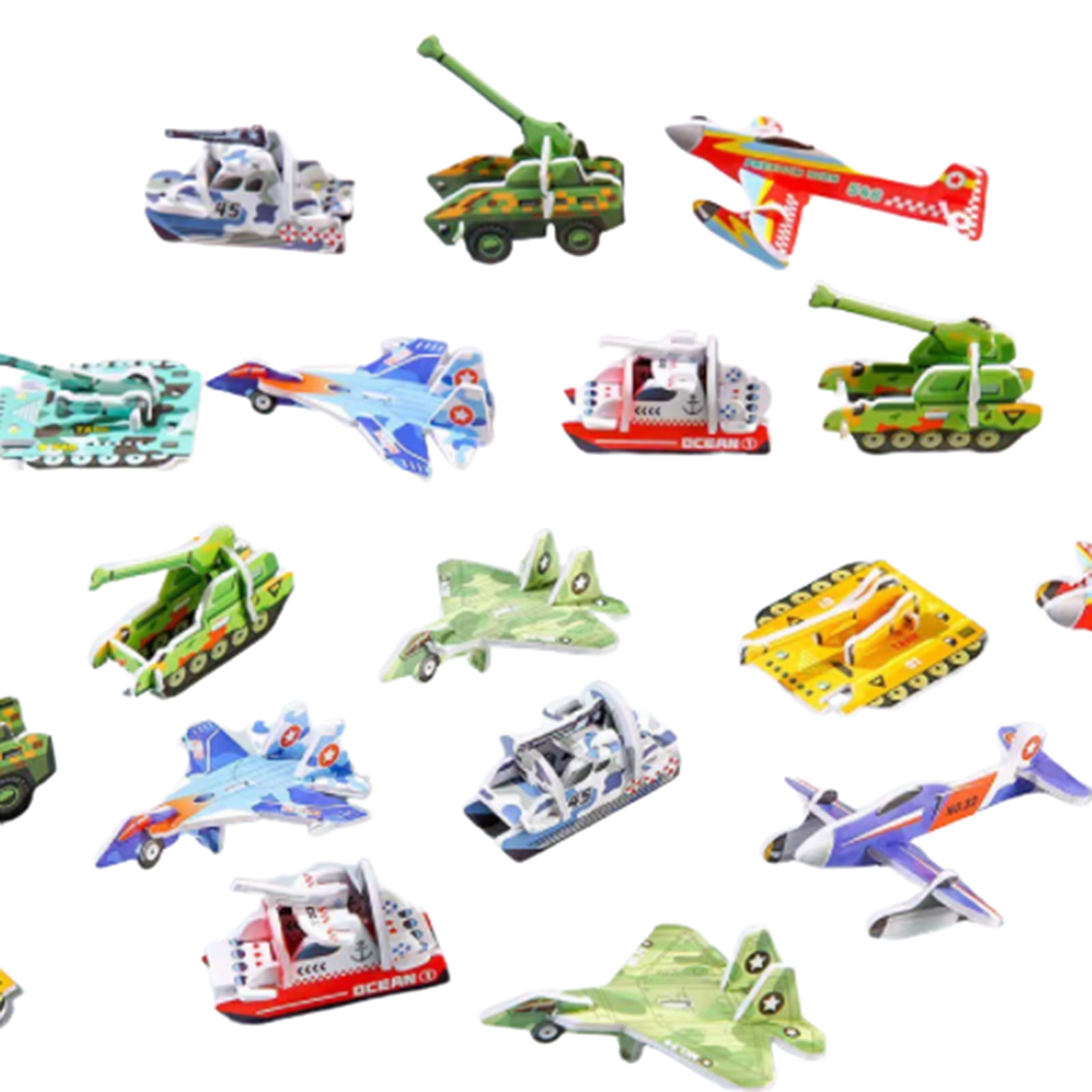 Kitem 100Pcs/Set Kids 3D Puzzle Toy Number Animal Dinosaur Airplane ...