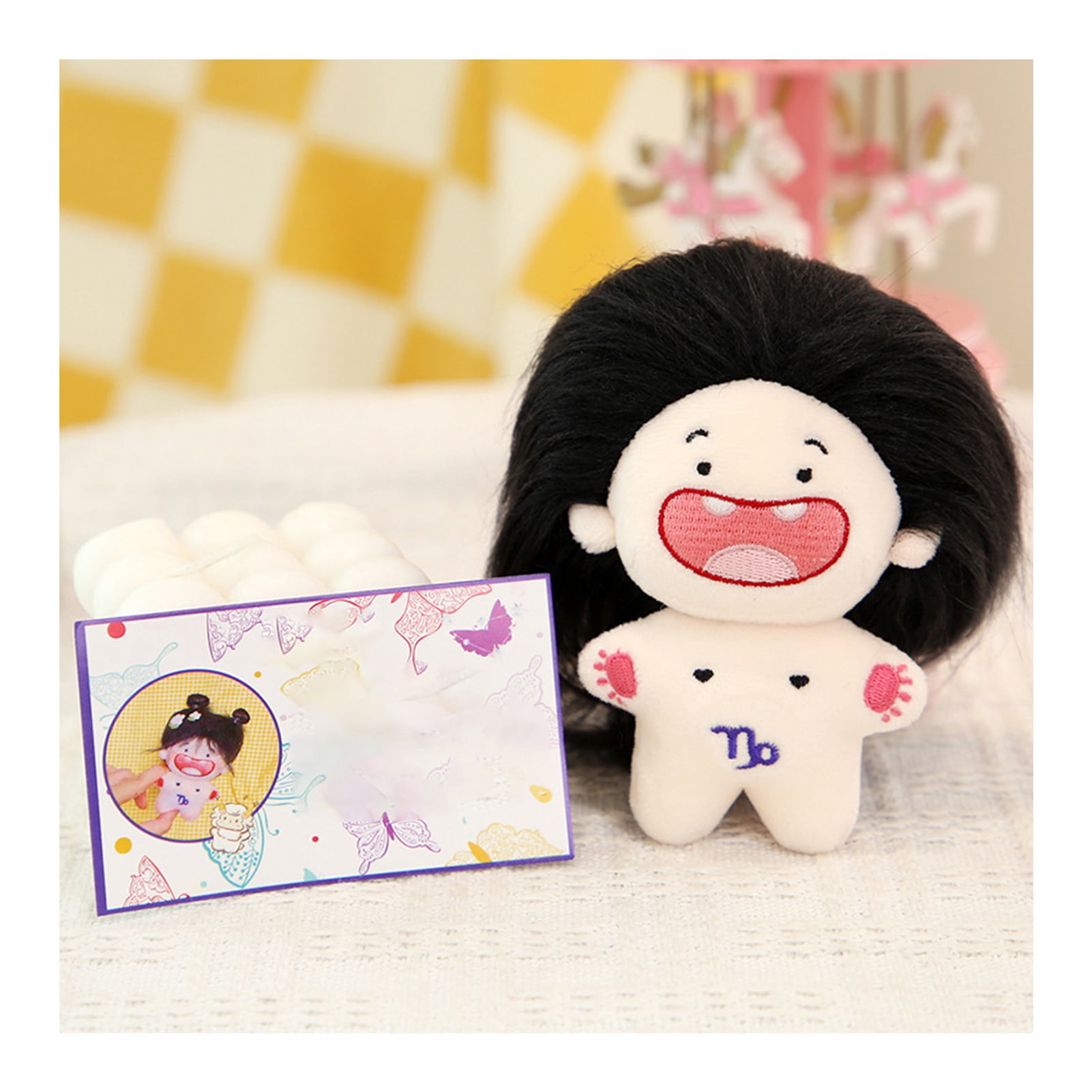Kitem 11cm Naked Doll Toy Colorful Fluffy Hair Deciduous Teeth 12 ...
