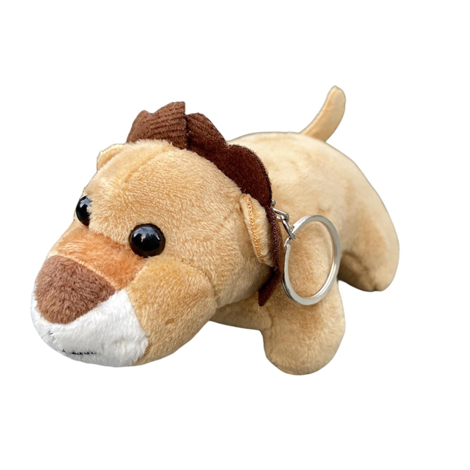 Kitem 14cm Animal Keychain Prone Posture Tiger Lion Giraffe Elephant ...