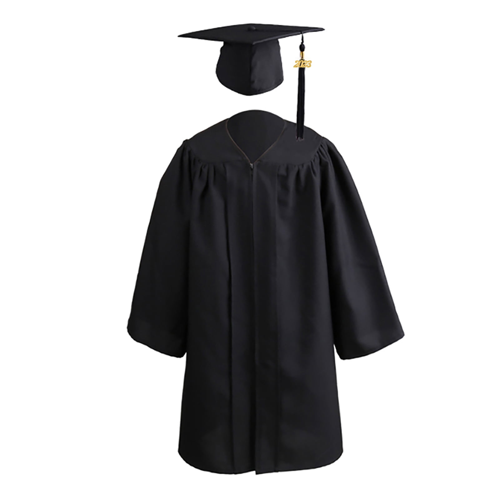 Kitem 2Pcs/Set Graduation Gown Long Sleeve Zipper Closure Loose ...