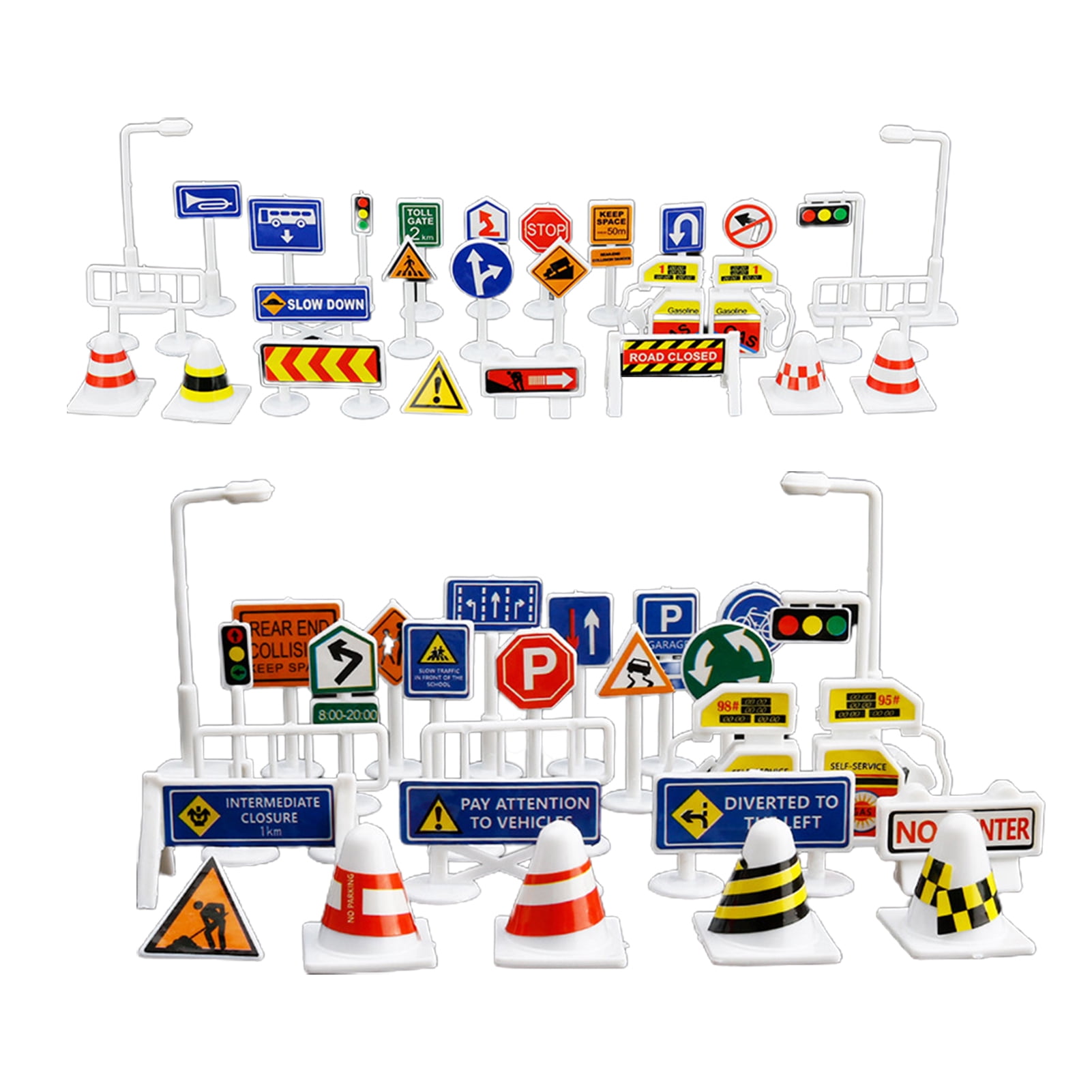 Kitem 56Pcs/Set Roadblock Model Multifunctional Adorable Plastic Road ...