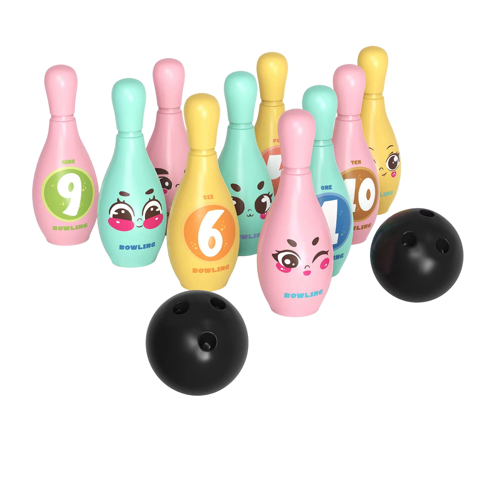 Kitem Bowling Toys for Kids Indoor Play Set with 10 Bowling Pins And 2 ...