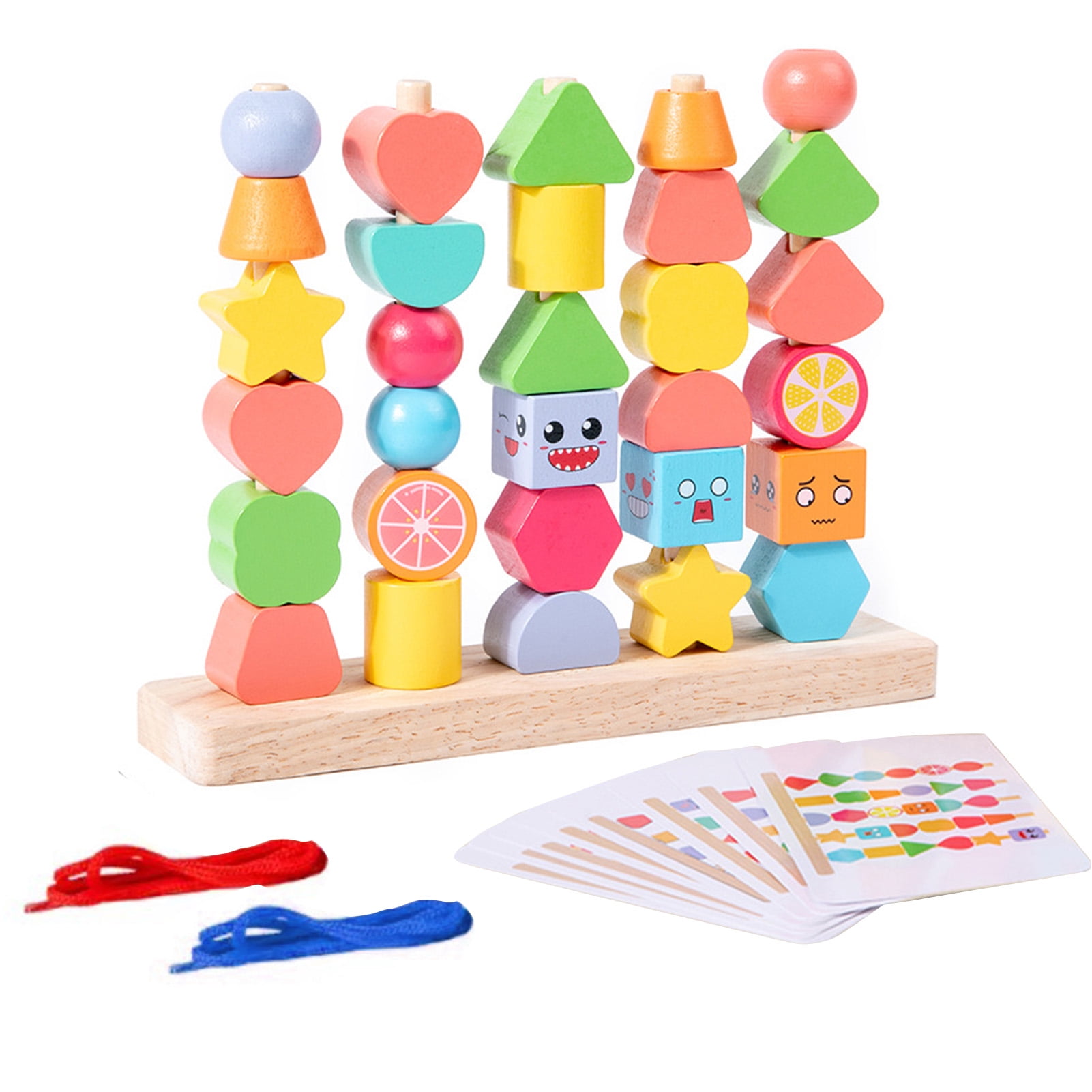 Kitem Building Blocks Wooden Geometric Shape Sensory Training Pairing ...