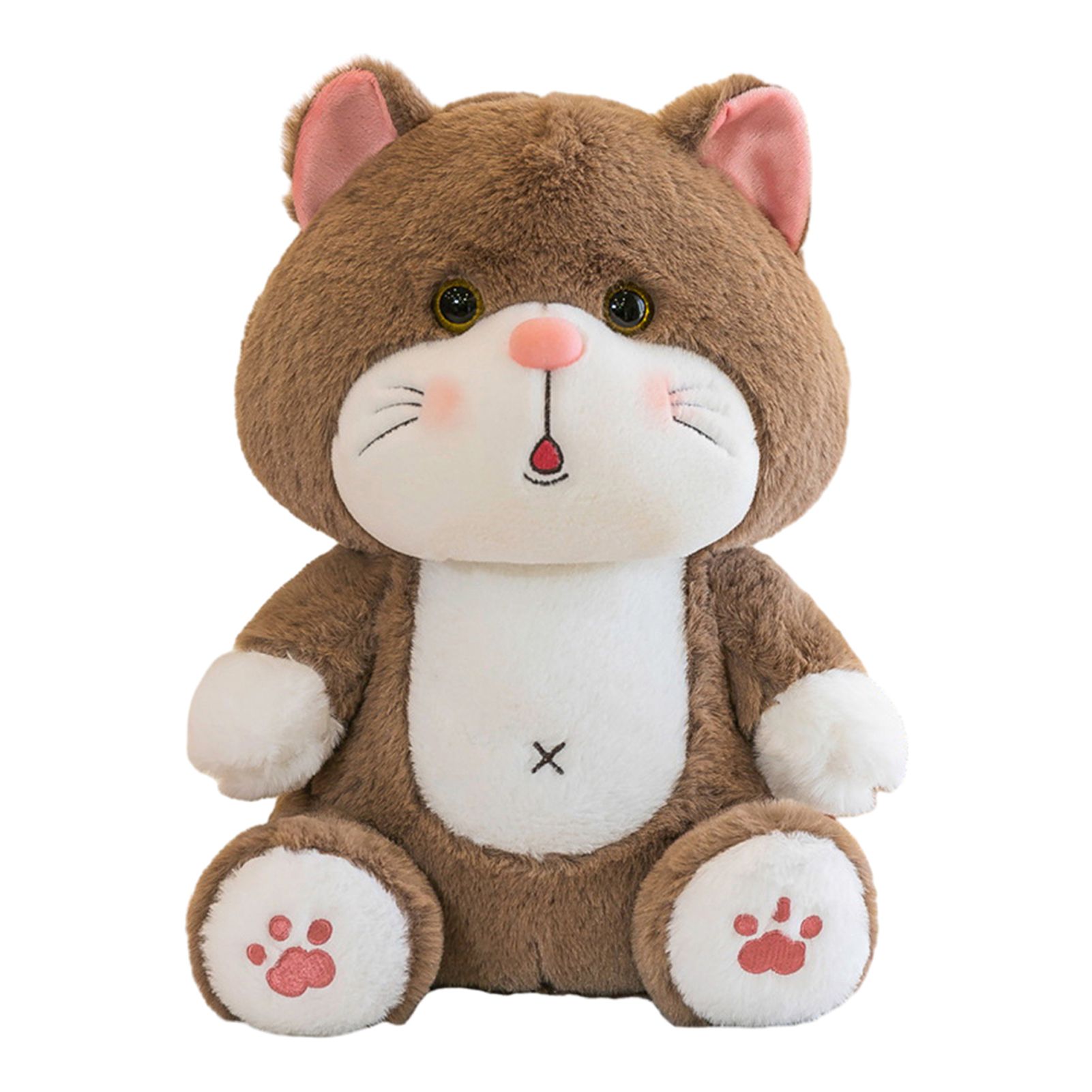 Kitem Cartoon Cat Doll 3D Eyes Lovely Short-Hair Cat Plushies Soft ...