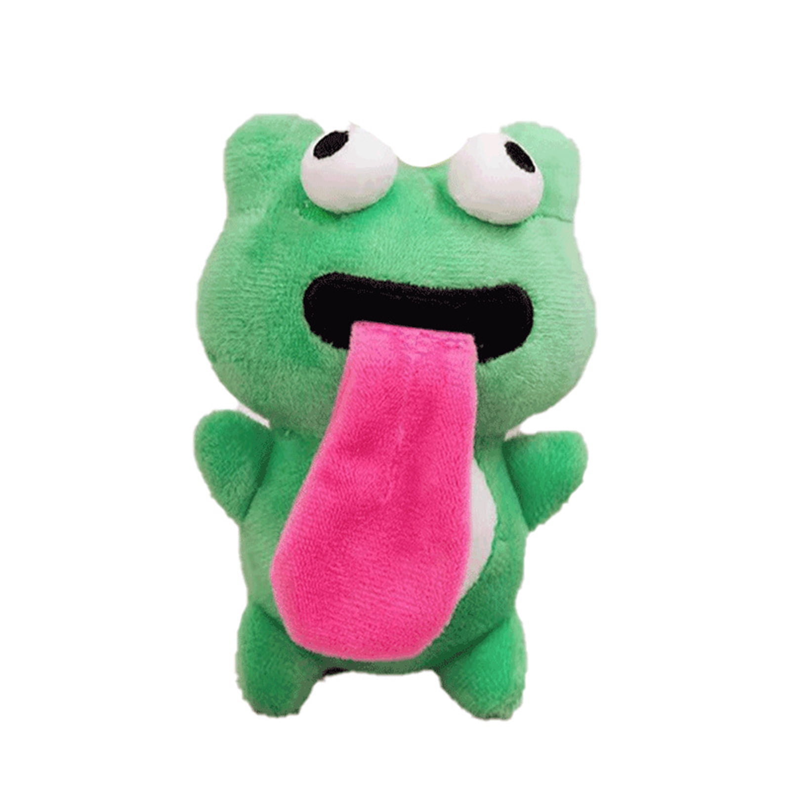 Kitem Cartoon Frog Plush Keychain Long Tongue Kiss Green/Pink Frog ...