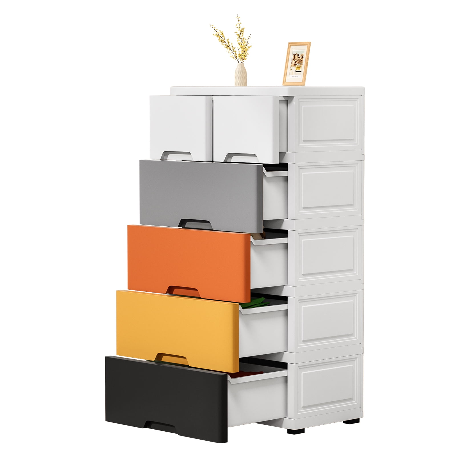 Kitem Cube Storage Dresser, Plastic Stackable Storage Bins, 5-Tiers ...