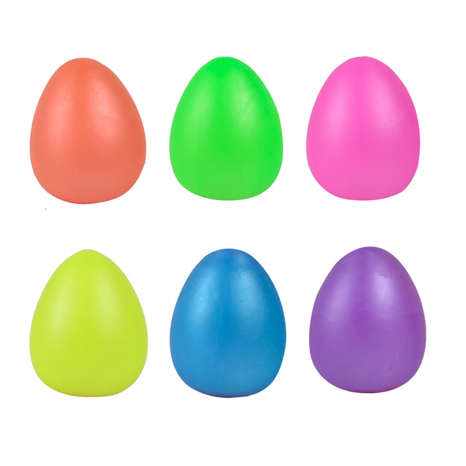 Kitem Easter Egg Squishes Toy Slow Rebound Flexible TPR Stress Relief Funny Colorful Egg Squeeze ...