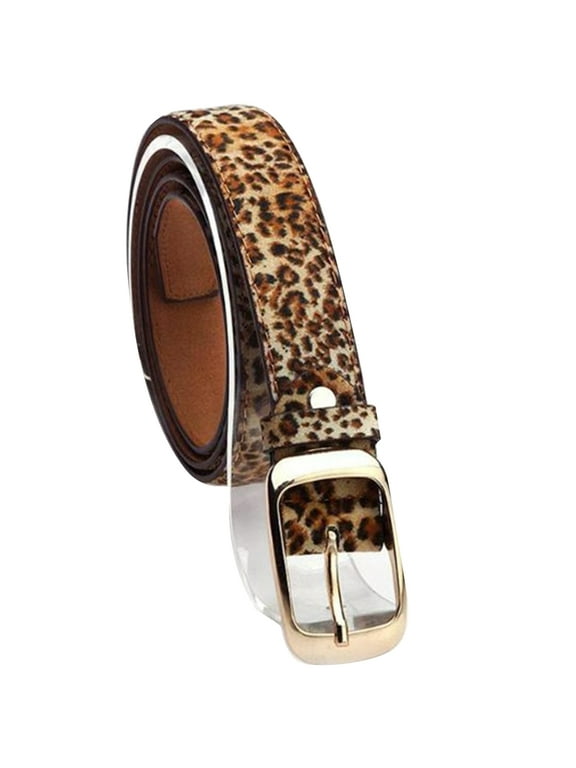 Gem Dandy Accessories Womens Ladies Hair On Leopard Print Belt M Brown ...
