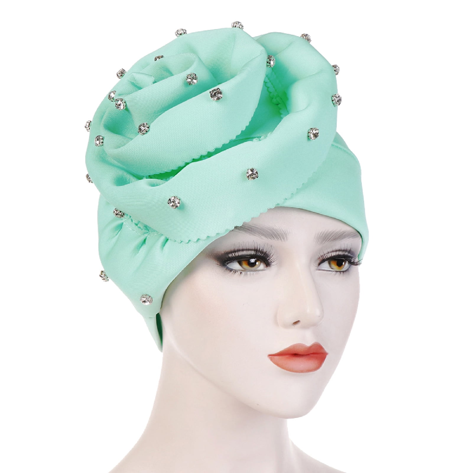 Kitem Head Bonnet Solid Color Comfortable Cotton Pre-Tied Bonnet Hat ...
