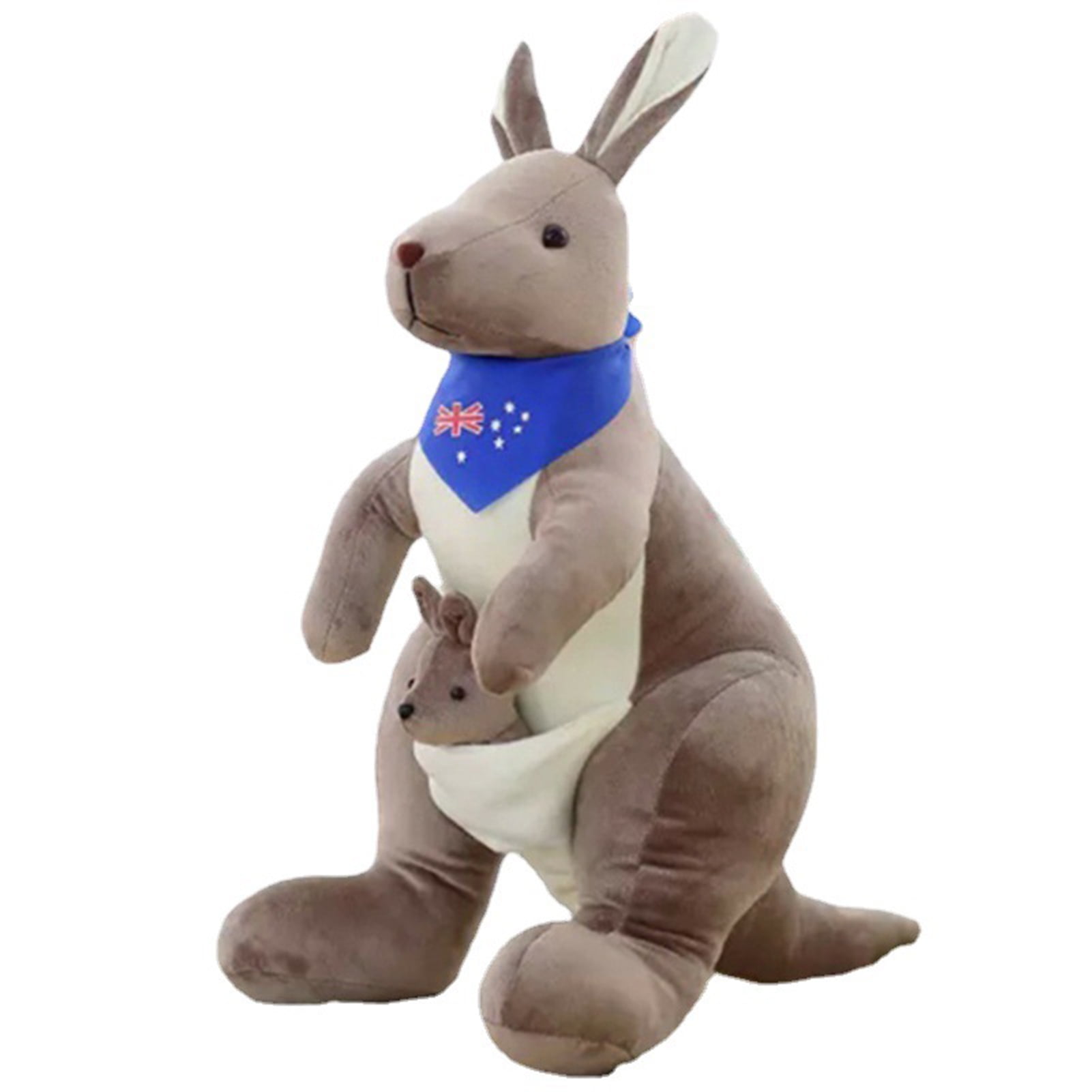 Kitem Kangaroo Plush Doll Soft Stuffed Animal Toy Simulation Kangaroo Mother & Baby Kangaroo ...