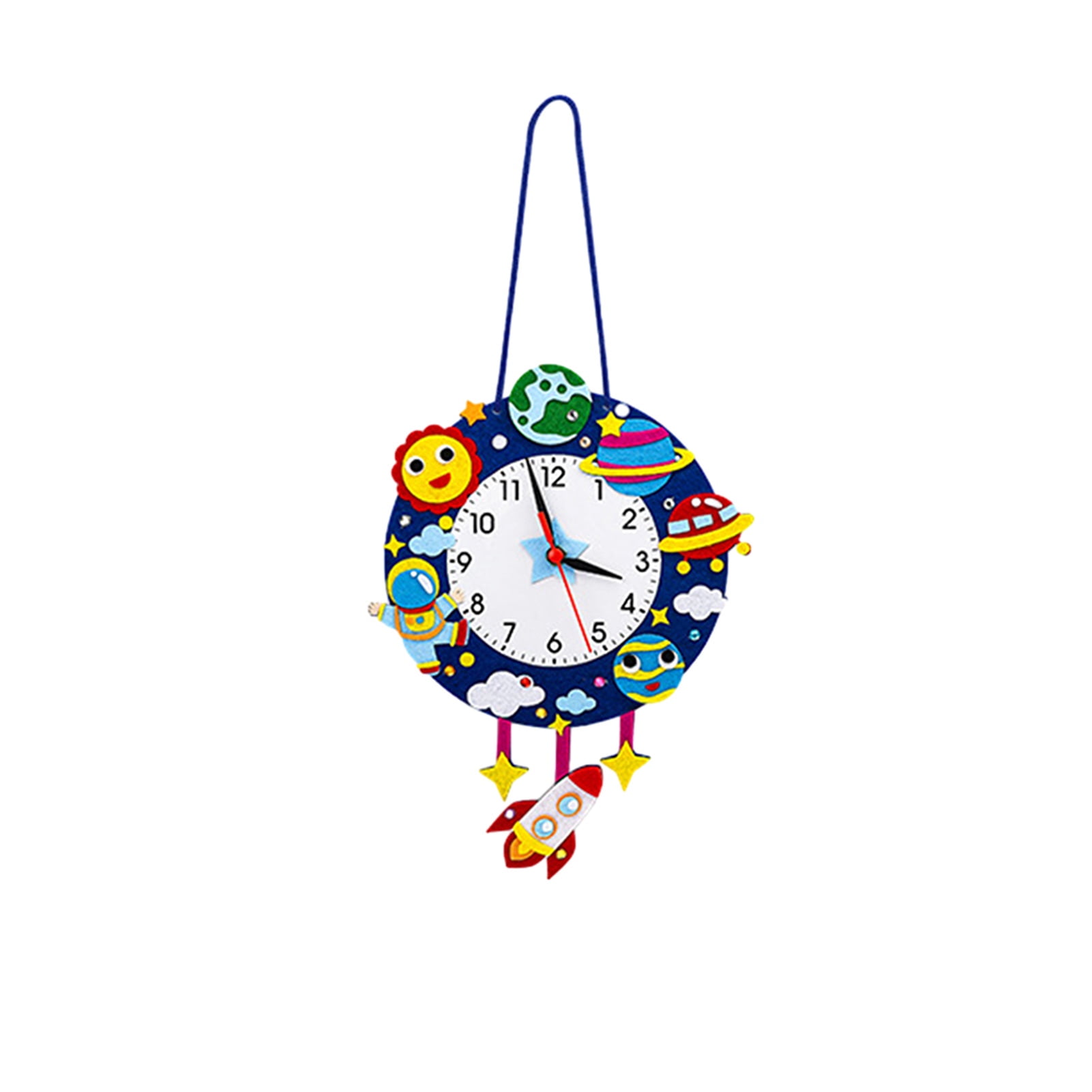 Kitem Kids Handmade Clock Toy DIY Making Non-woven Cartoon Clock Make ...
