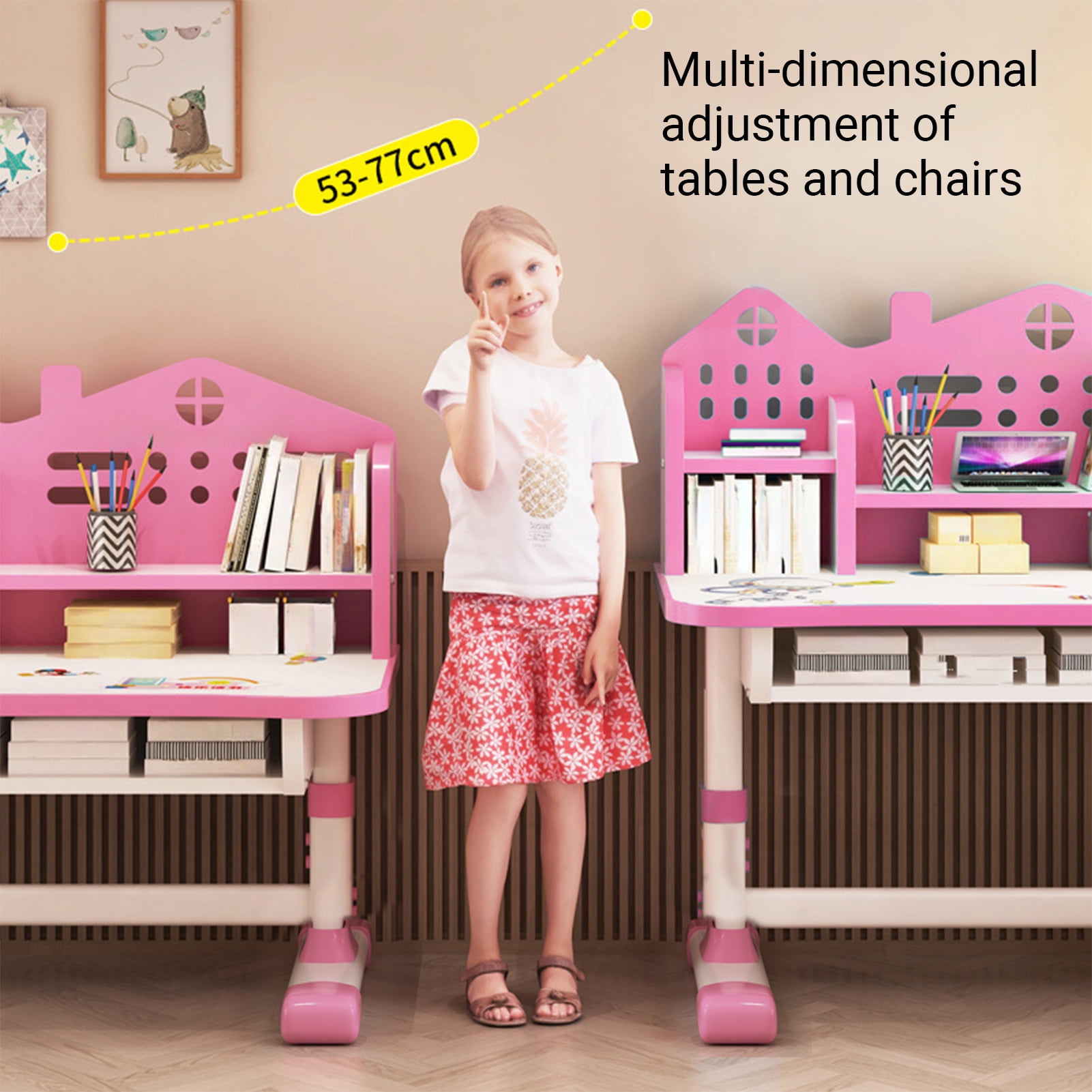 Kitem Kids Learning Desks and Chairs Can Be Raised and Lowered ...
