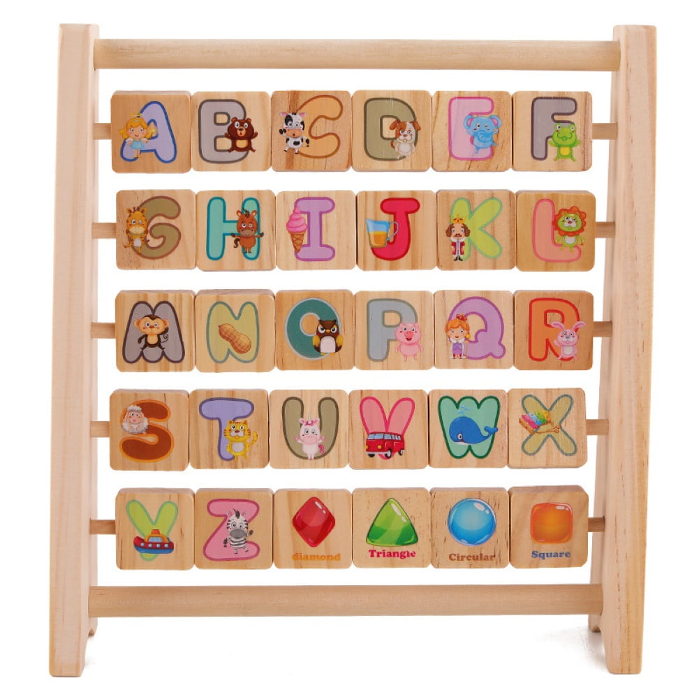 Kitem Kids Letter Animal Wooden Flip Blocks Frame Puzzle Game ...