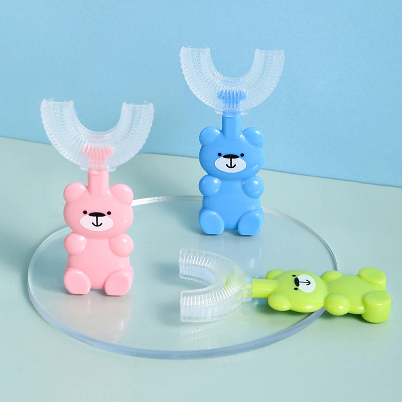 Kitem Little Bear U-shaped Toothbrush Kids Silicone Toothbrush Baby ...