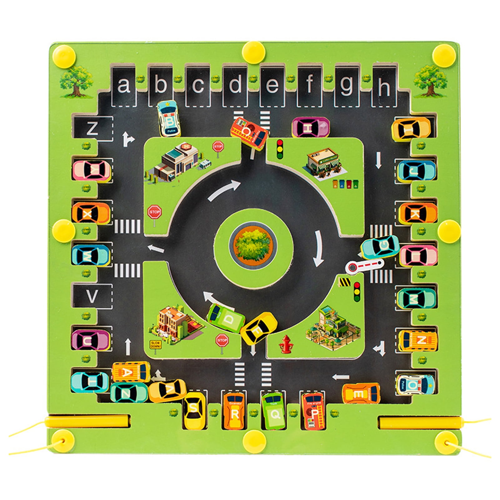 Kitem Magnetic Alphabet Maze Board Parking Lot Game Toddlers Letter ...