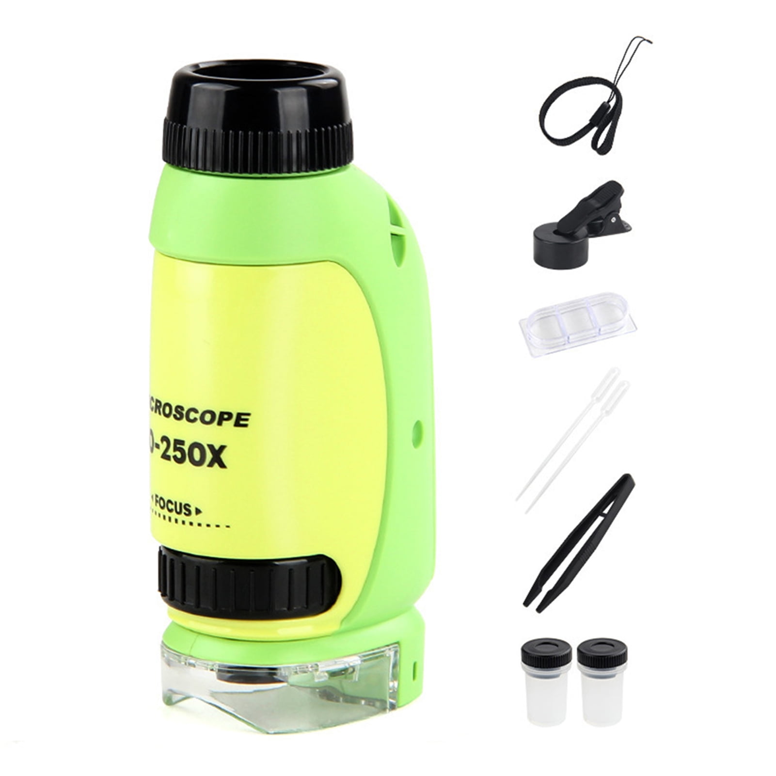 Kitem Mini Kids Microscope with LED 50-250X Zoom Magnification Clear ...