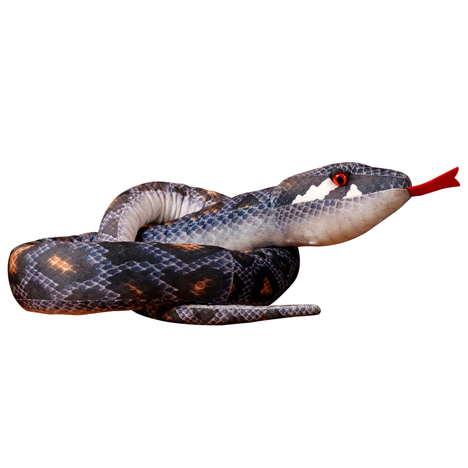 Kitem Python Plush Toy Soft PP Cotton Filling Simulated Snake Skin ...
