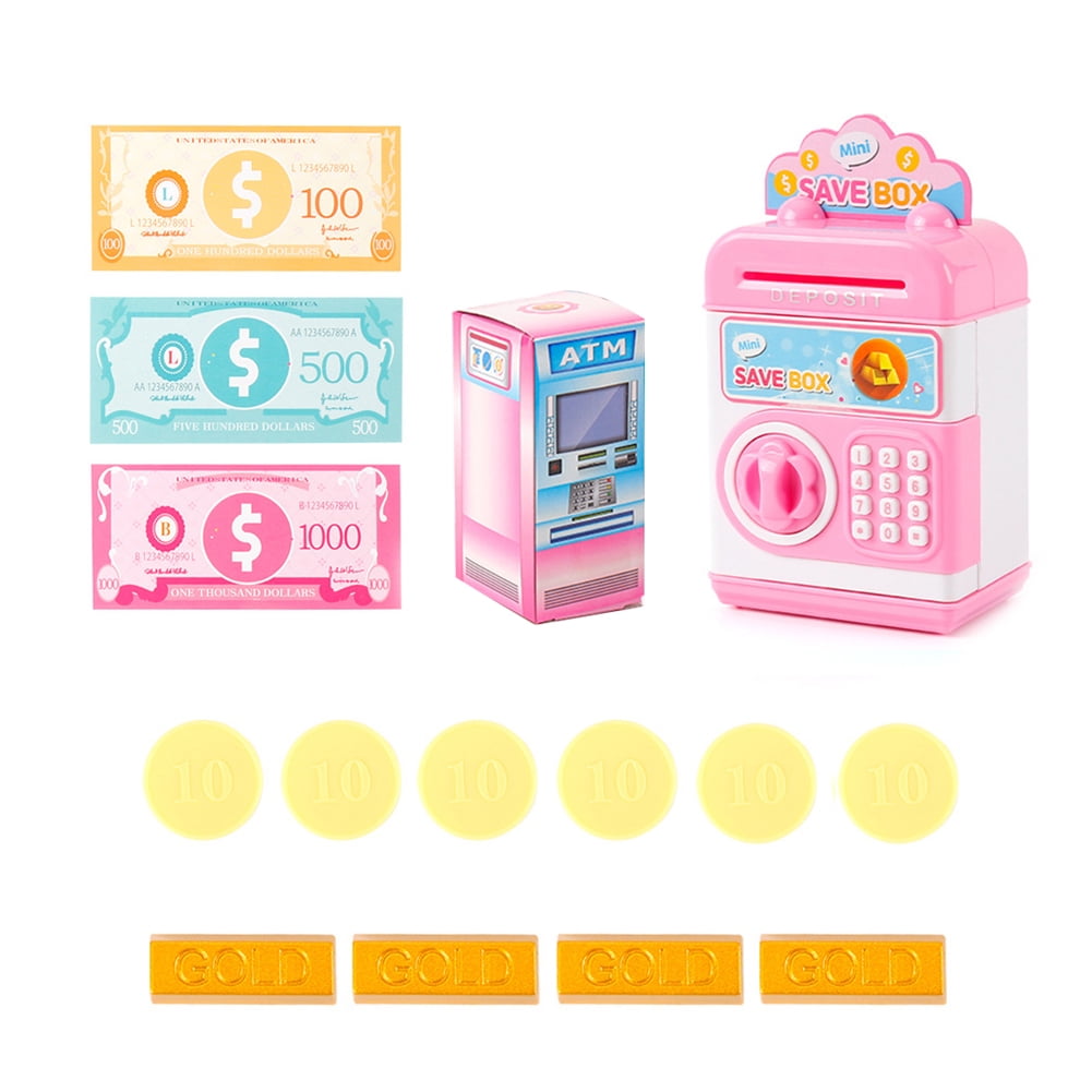 Kitem Realistic Mini ATM Piggy Bank Save Box Coin Cash Model Children ...