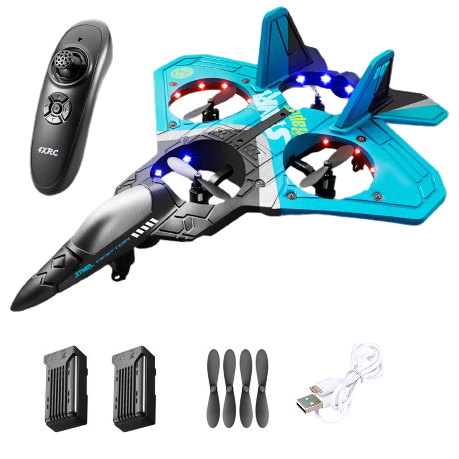 Kitem Remote Control Airplane Toy 360° Stunt Spin Sensing LED Light ...