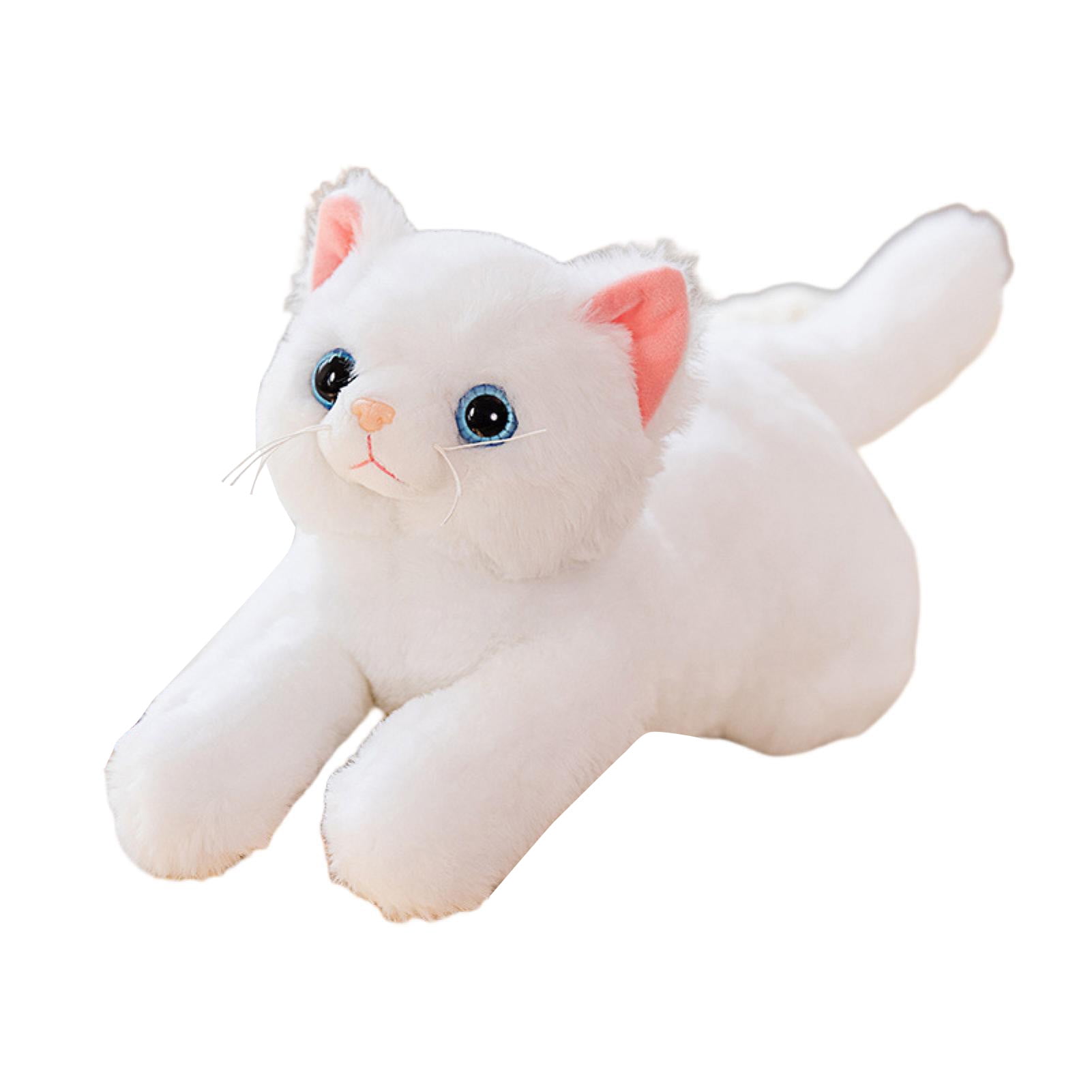 Kitem Simulation Cat Doll 3D Eyes Prone Posture Kitten Doll Soft Fluffy ...