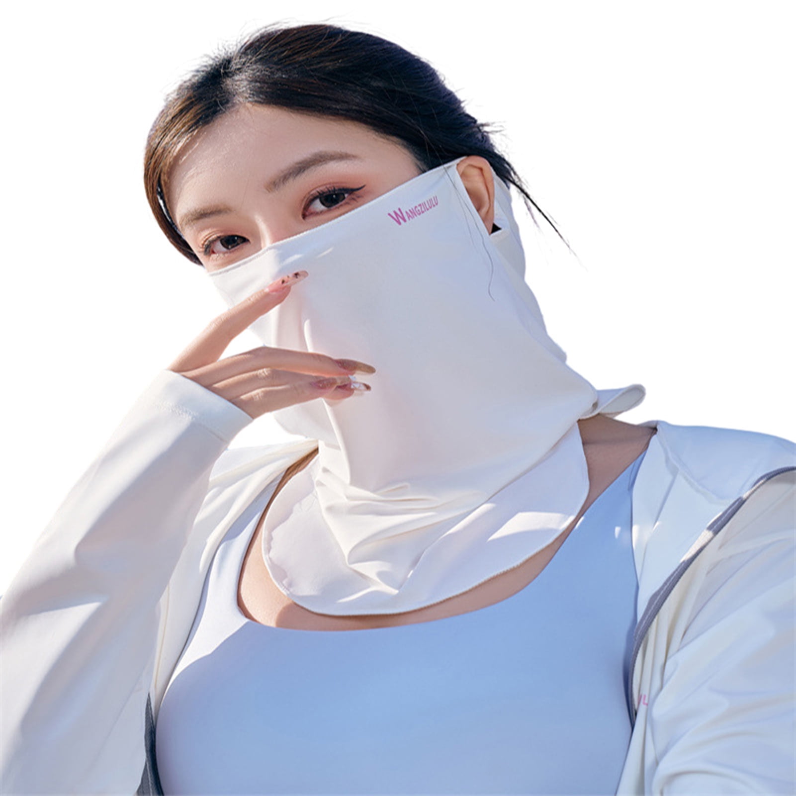 Kitem Summer Sunscreen Sun Ice Silk Face Guard Outdoor Hanging Ear 360 ...