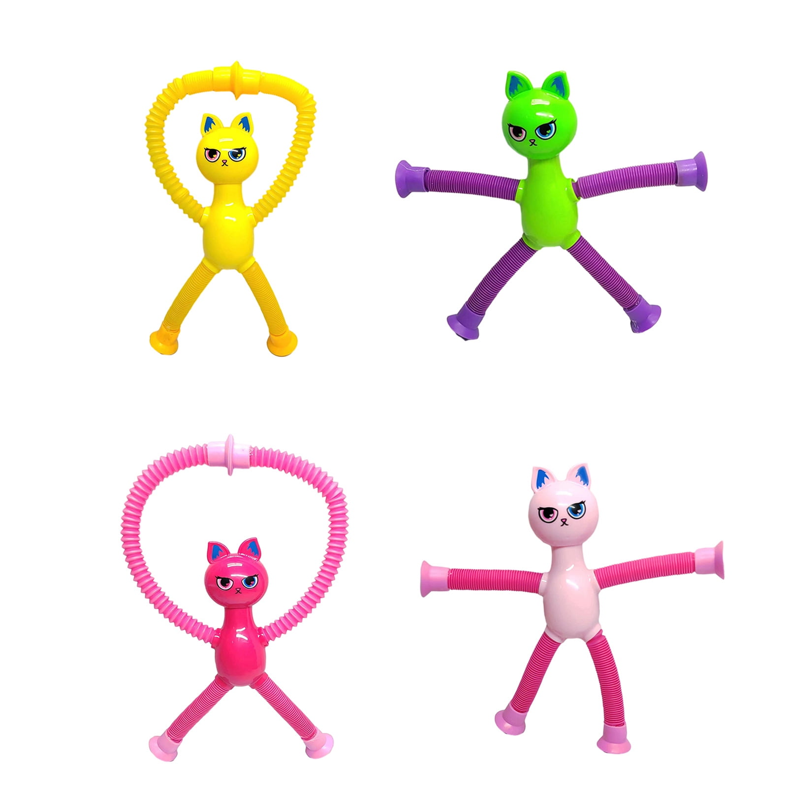 Kitem Telescopic Tube Cat Toy with Suction Cup Hands Feet Kids Adults ...