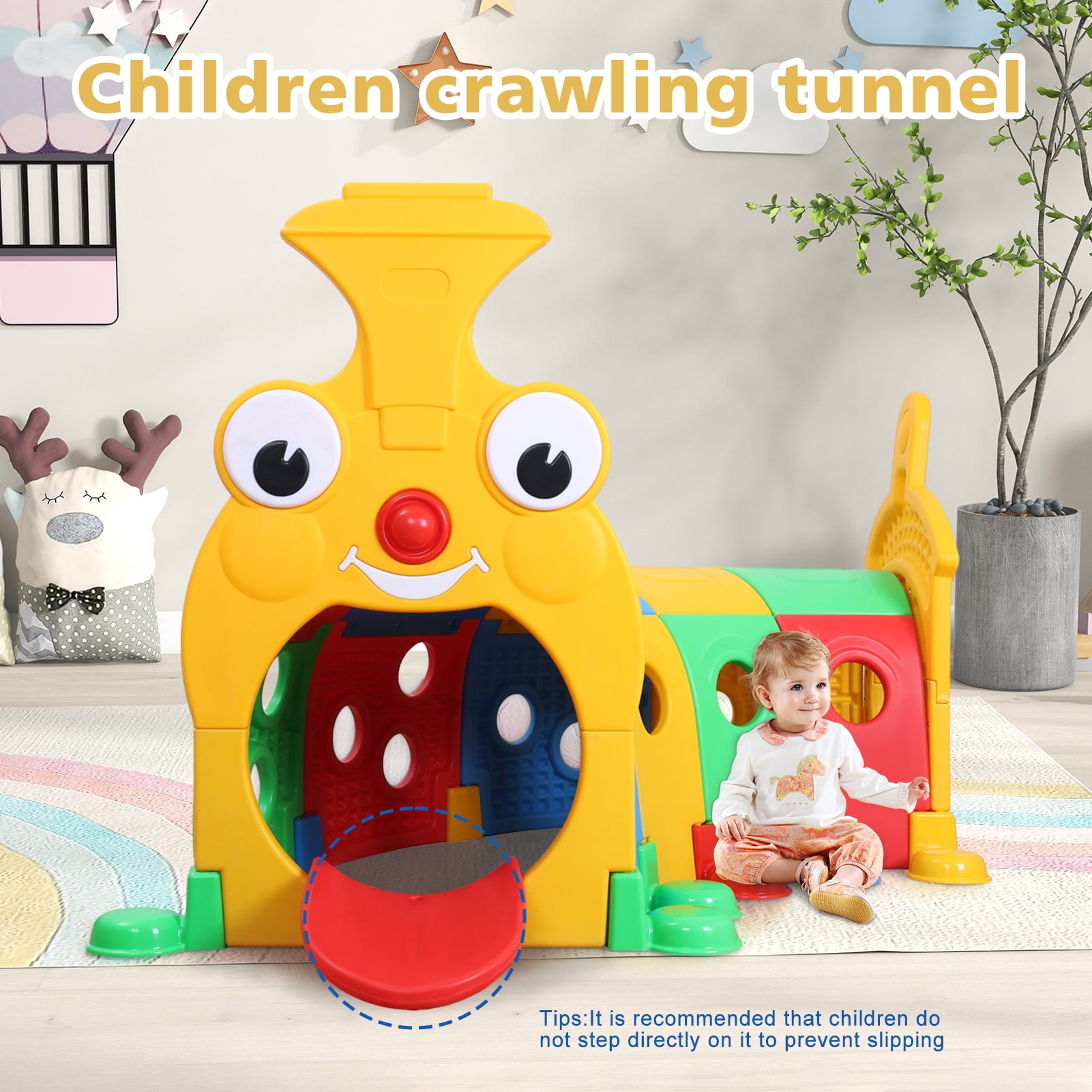 Kitem Toddler Crawl Tunnel Toy Stable Structure Play Tunnel Toy Kids ...