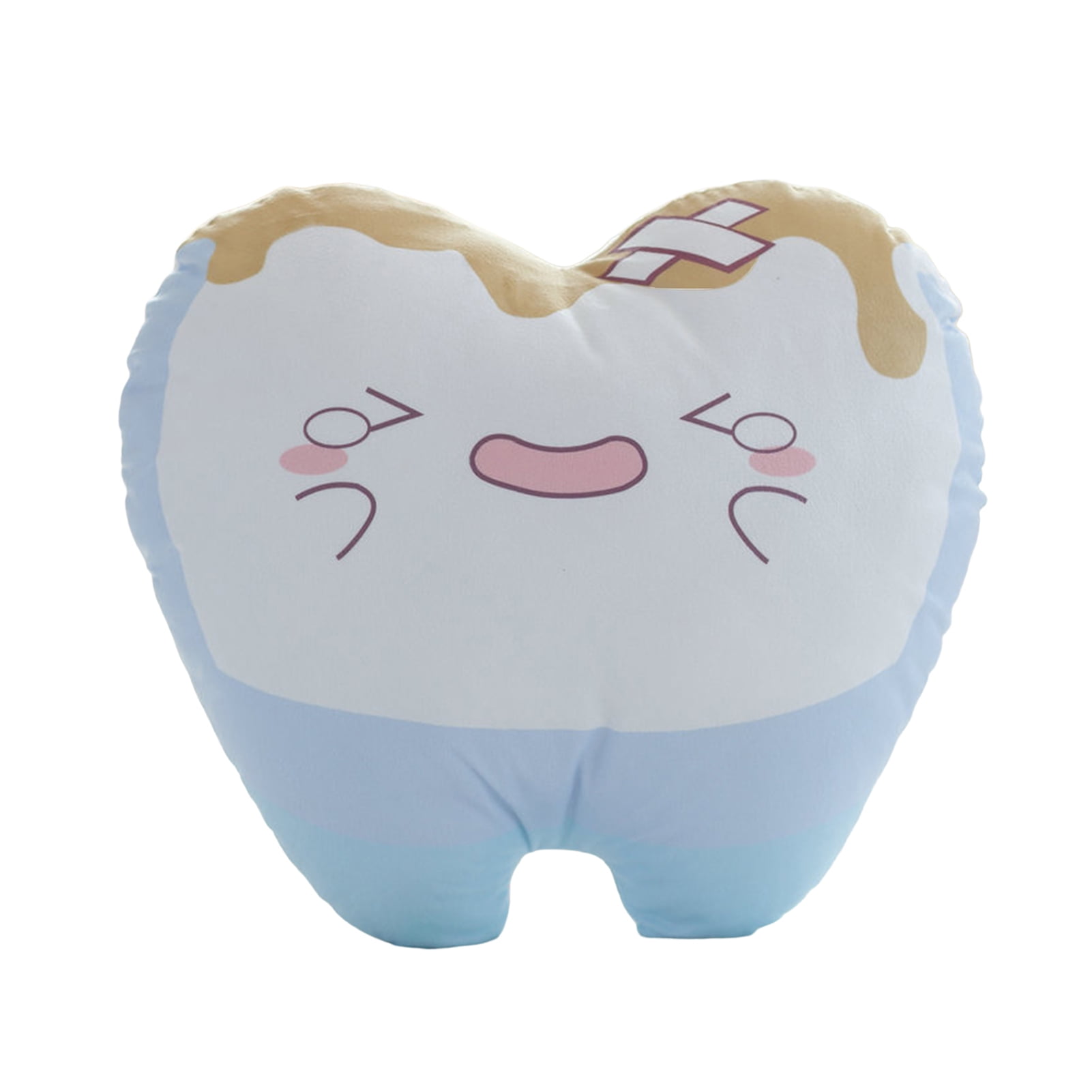 Kitem Tooth Plush Pillow Various Cute Expression Plushie Soft Back ...