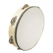 Tambourine Double Row Metal Jingles Bell Hand Held Percussion Half Moon ...