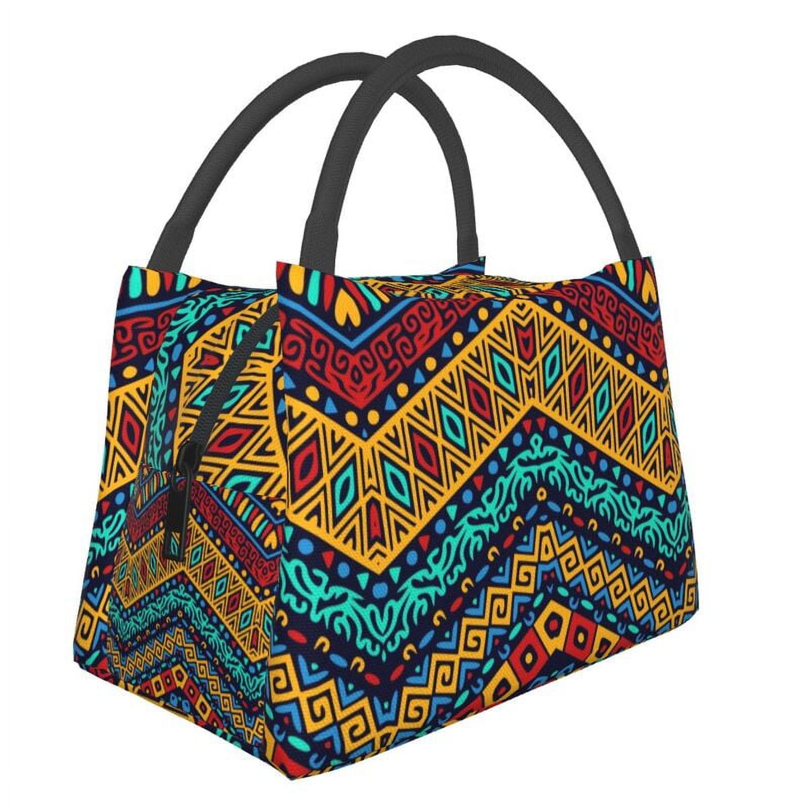Kitenge Ankara Insulated Lunch Bag Women African Tribal Ethnic Art ...