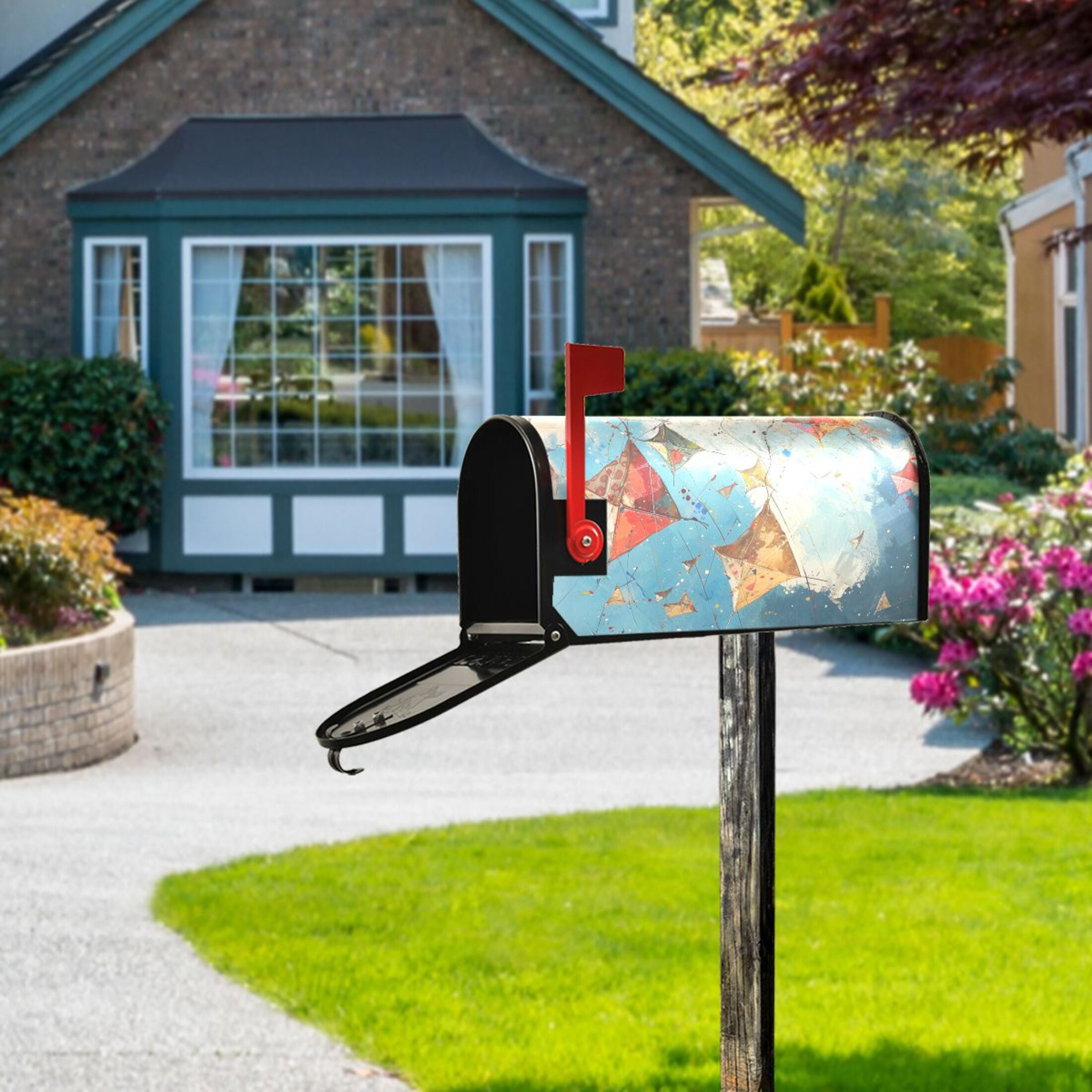 Kites Mailbox Cover Magnetic Standard Size Post Box Cover Wraps Home ...