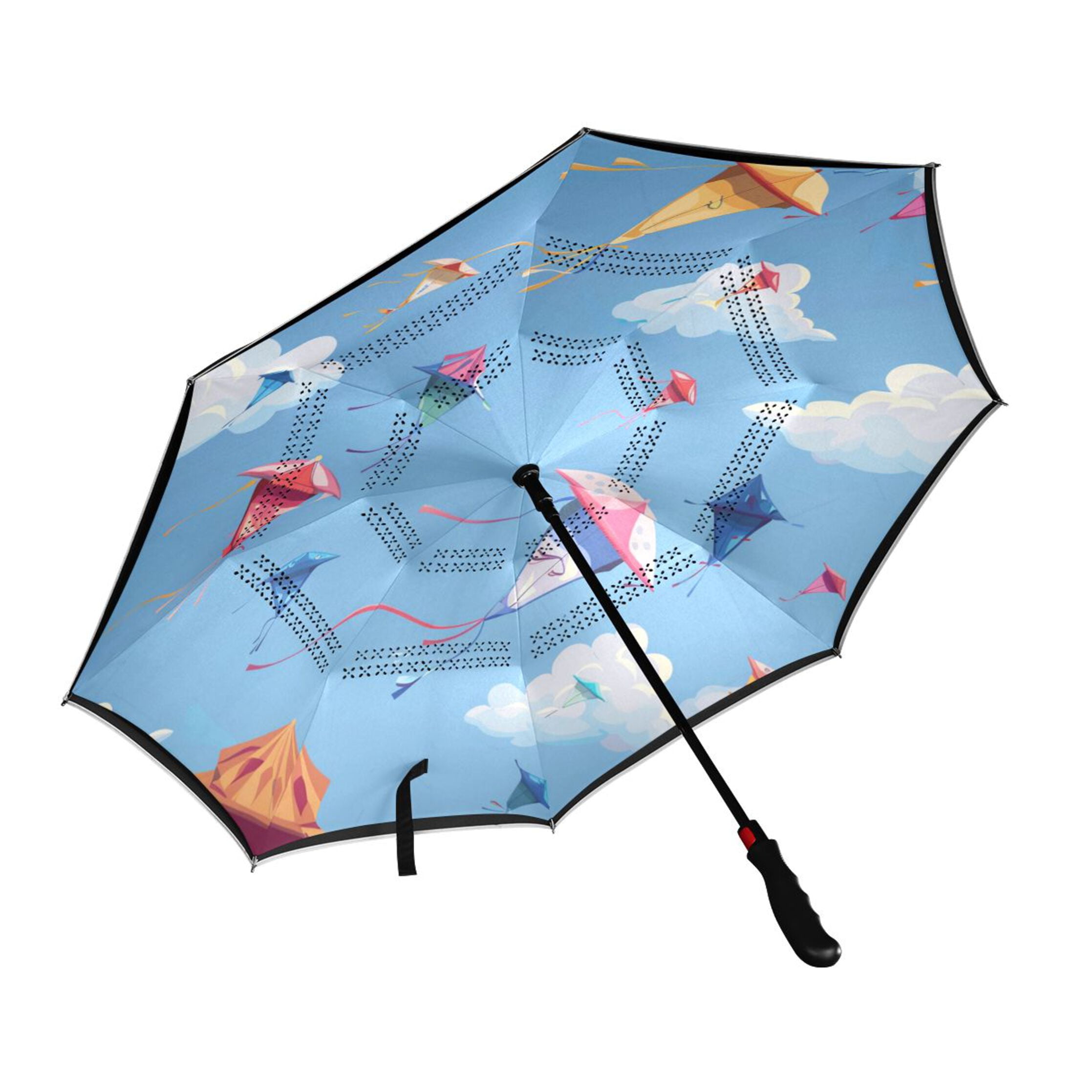 Kites and Clouds Automatic Reverse Umbrella Parasol Inverted Umbrella ...