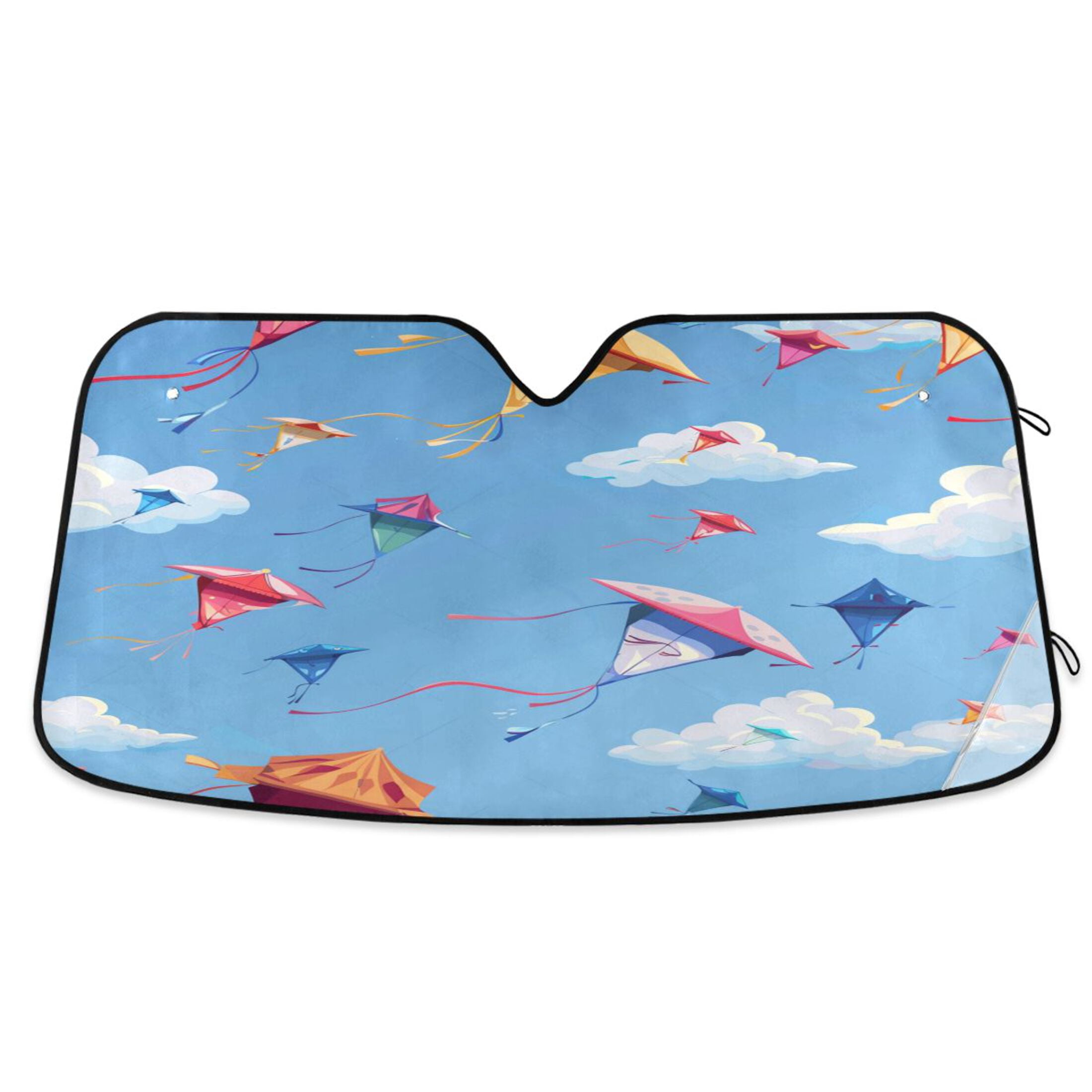 Kites and Clouds Windshield Sun Shade Automobile Visor Accordion ...