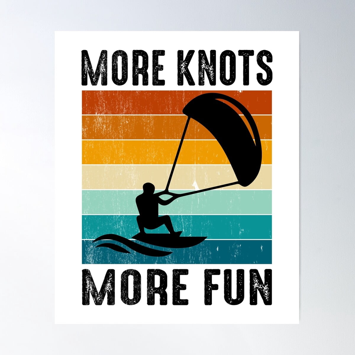 Kitesurfing Kiteboarding Kiteboarder Kitesurf Vintage Retro Poster Wall ...