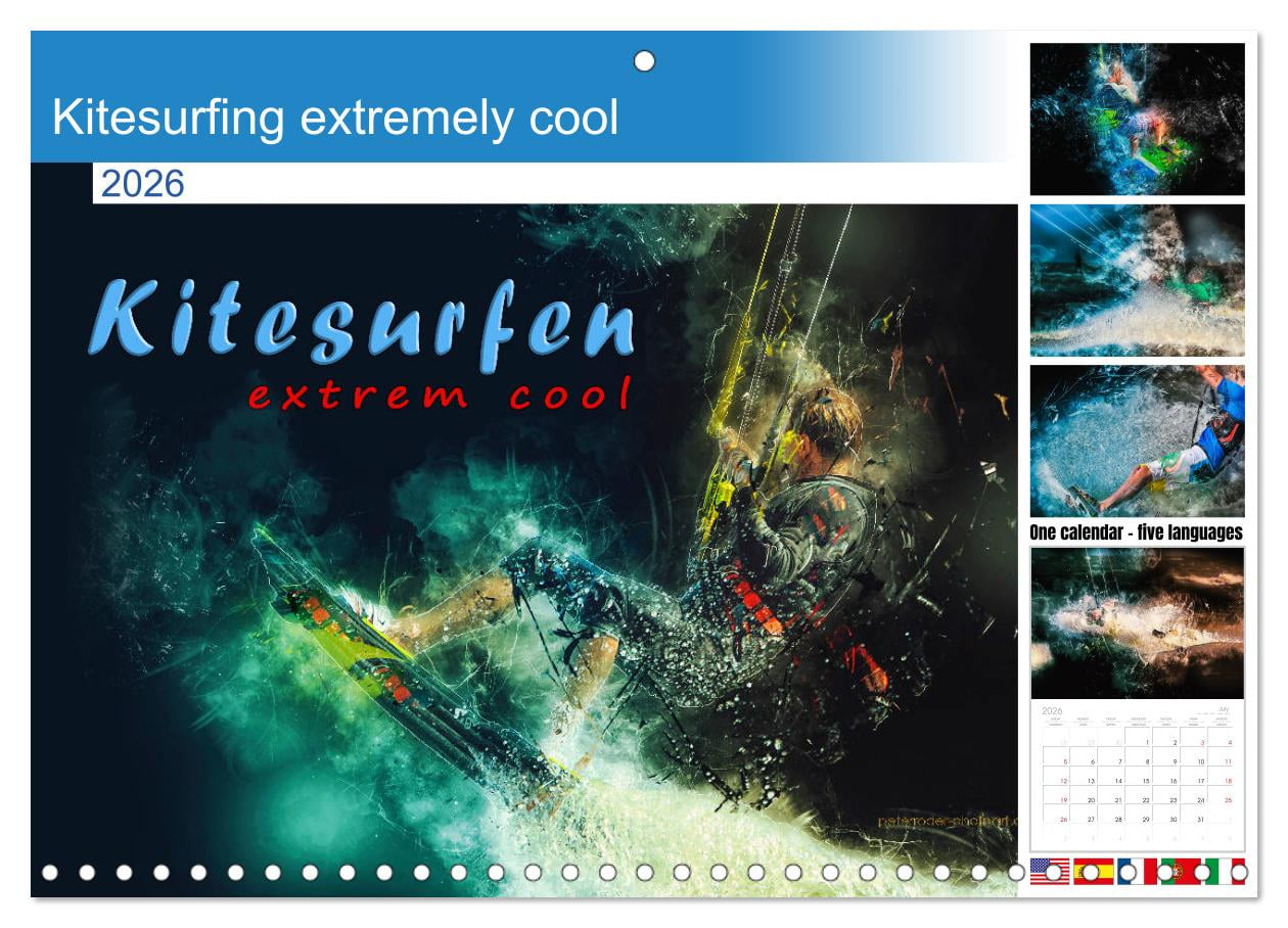 Kitesurfing extremely cool (Monthly Wall Calendar 2026 11.7 x 16.5 ...