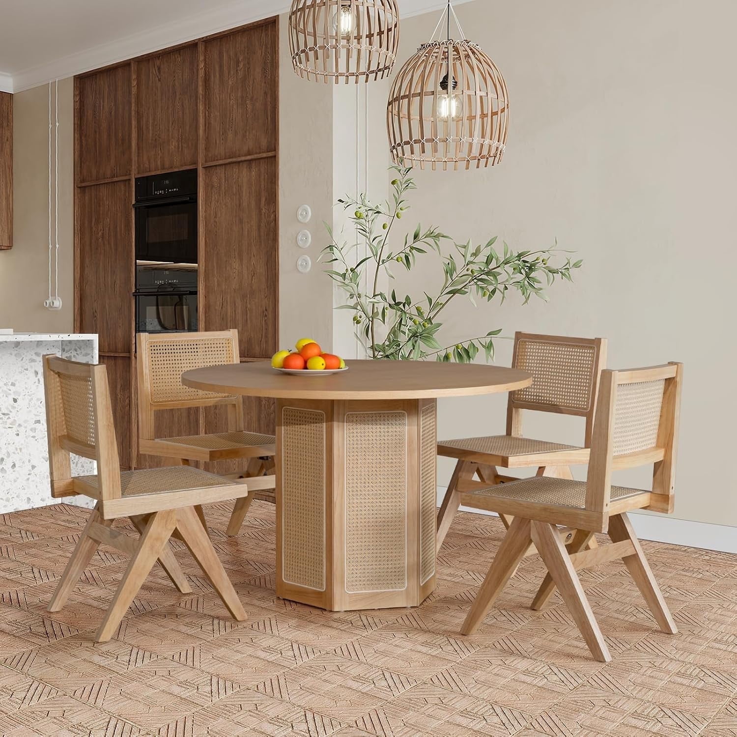 KithKasa Modern Kitchen Chairs Set of 4, Armless Dining Room Chairs ...