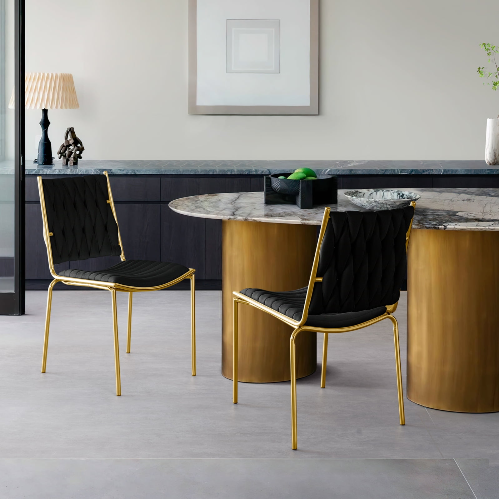 KithKasa Stackable Dining Chairs Set of 2,Modern Velvet Dining Chairs ...