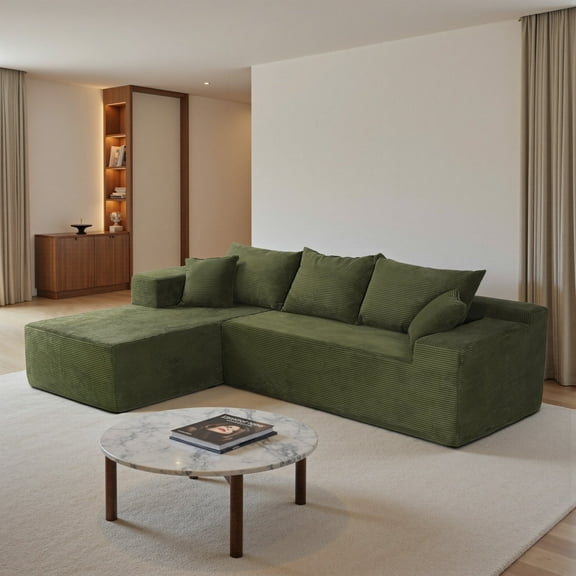 134.7" Teddy Modular Sectional Couch, Boneless L Shaped Cloud Sofa with ...