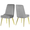 Kithkasa High Back Velvet Dining Chairs for Dining Room,Gold Legs,Set ...