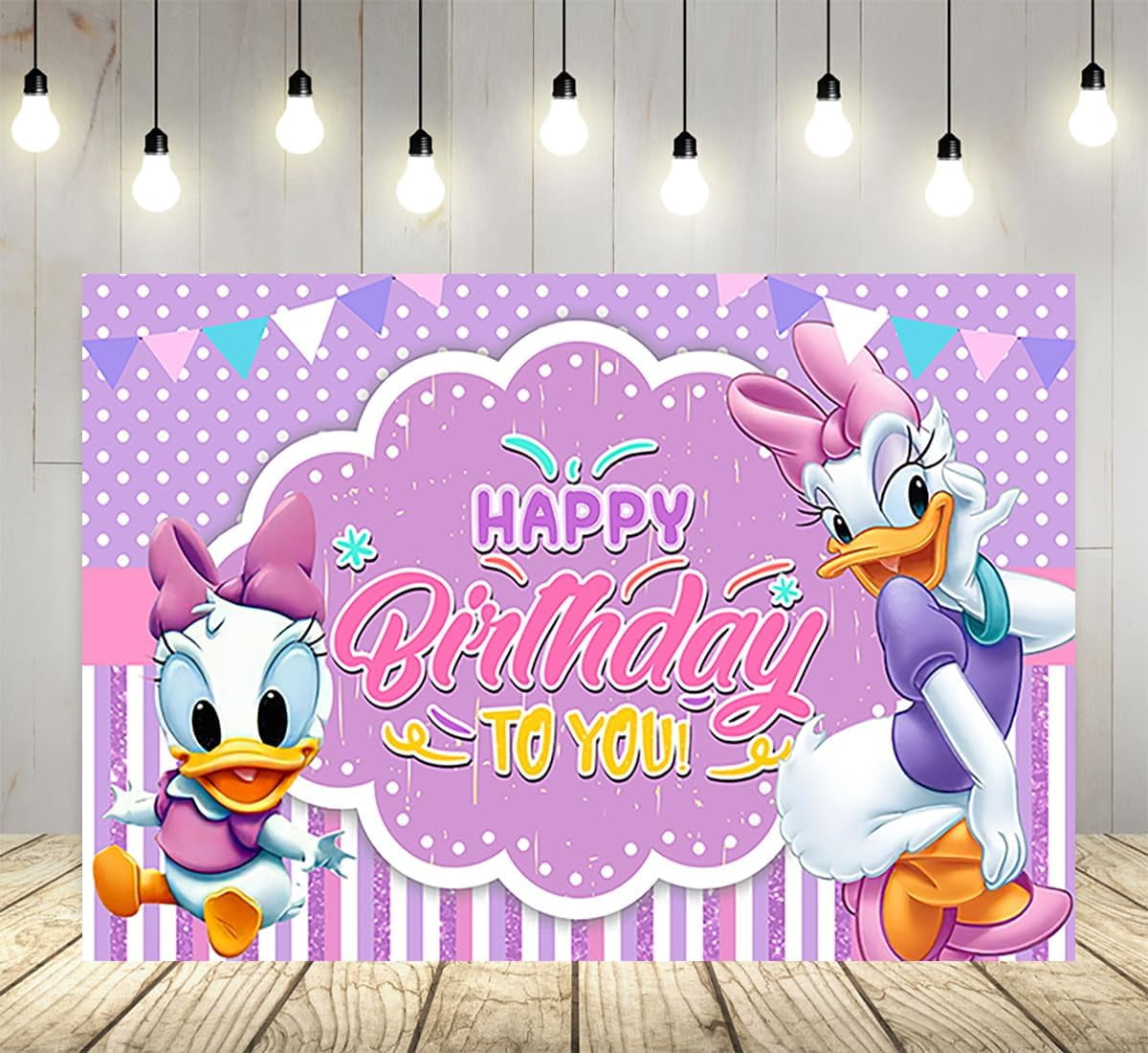 Kithwaro-Daisy Duck Backdrop for Birthday Party Supplies Purple Photo ...