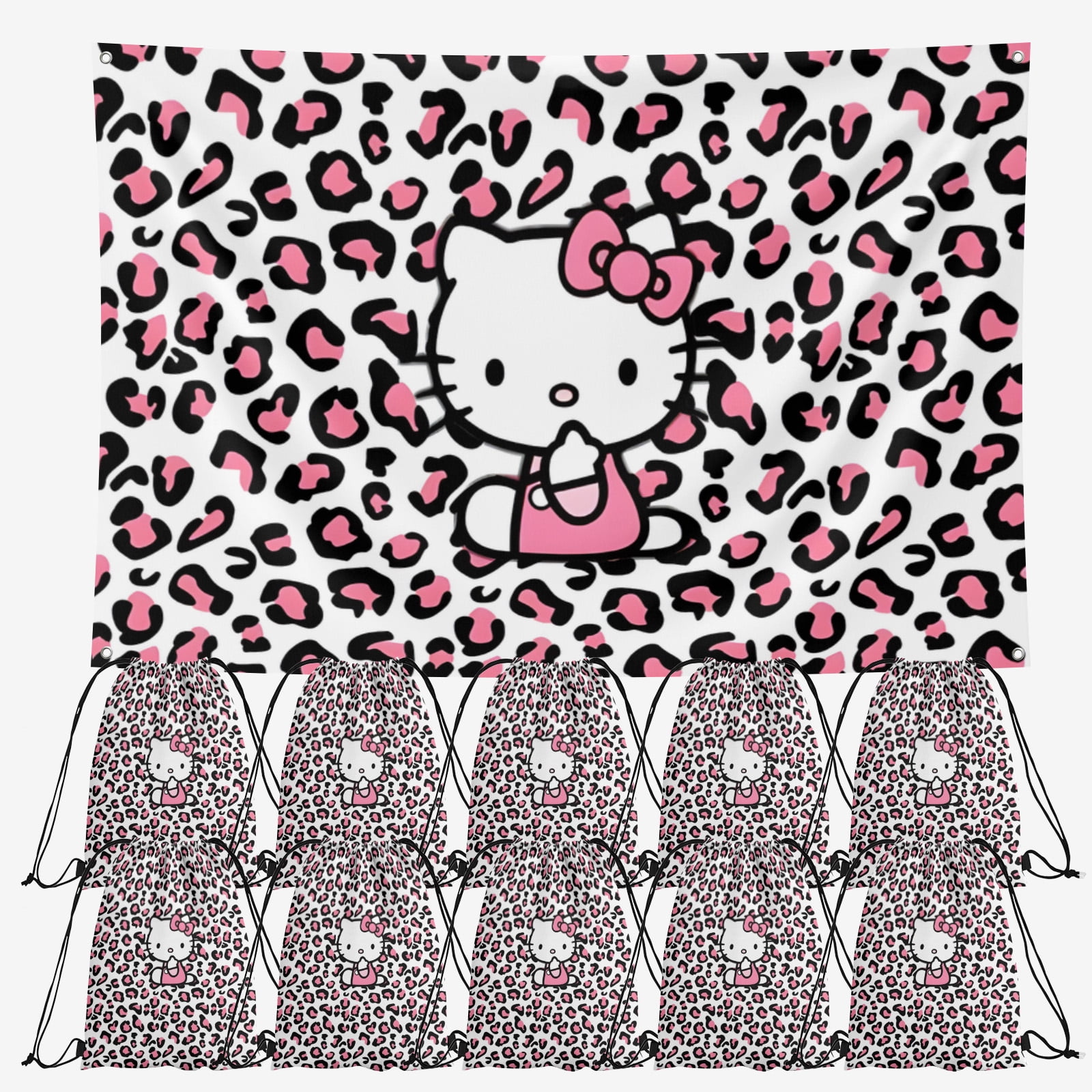 Kithwaro Hell0 Kitty Cat Party Supplies,10 Pieces Candy Drawstring Bag ...