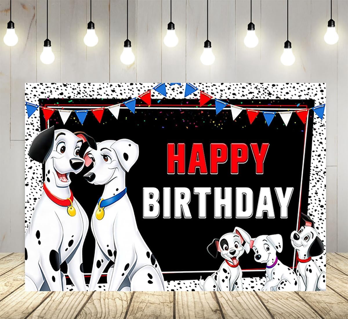 Kithwaro White 101 Dalmatians Dogs Backdrop for Birthday Party Supplies ...