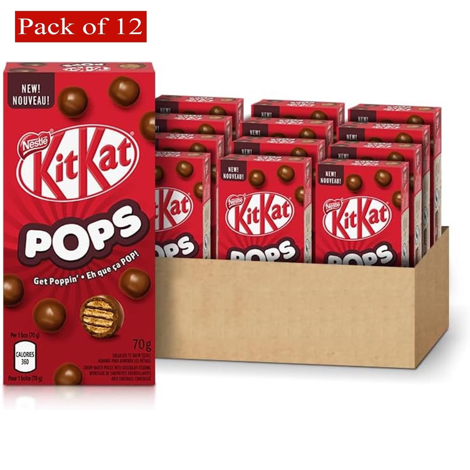 Kitkat Pops Milk Chocolaty Snacks Carton, 70 gm/ea (Pack of 12 ...