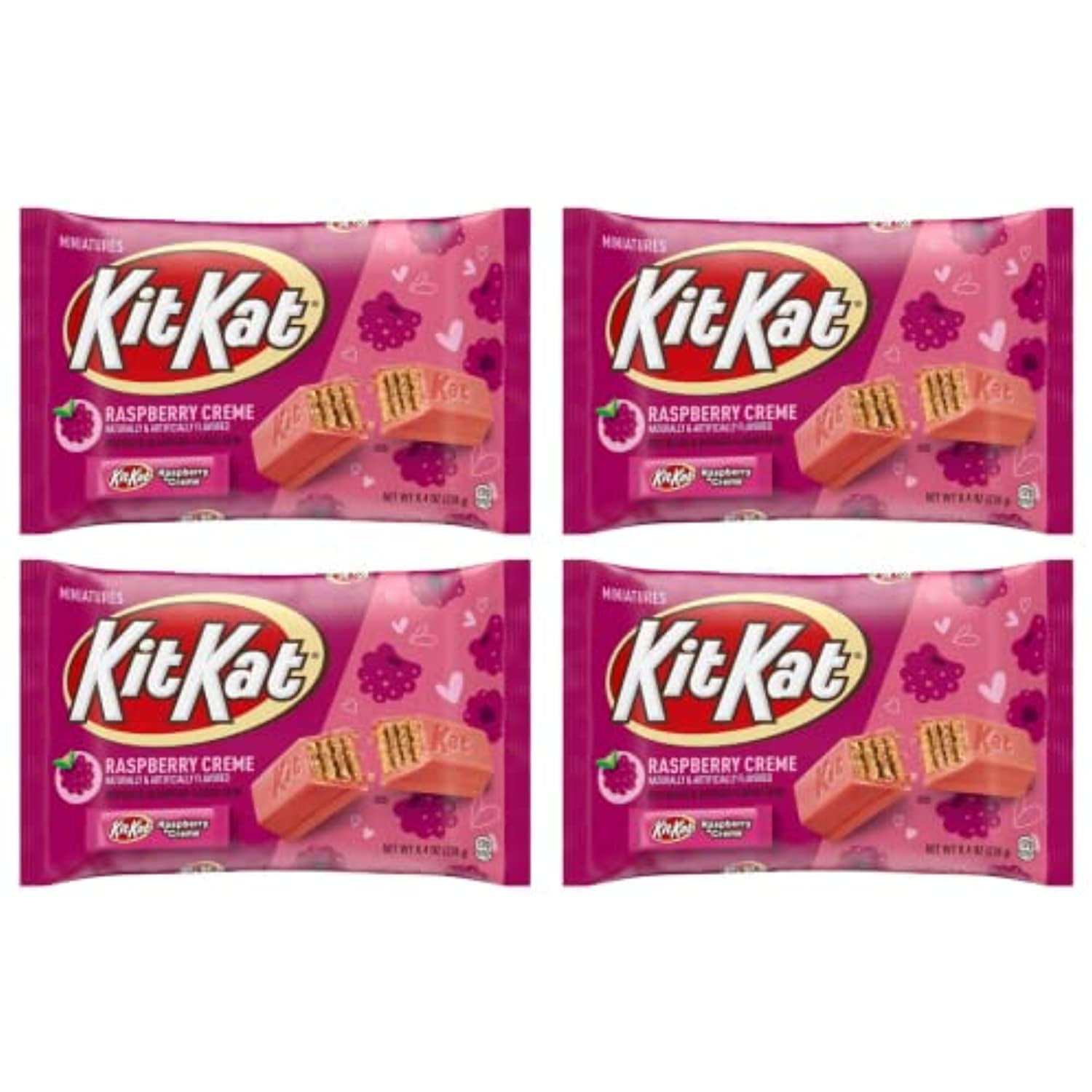 Hershey's KitKat Raspberry Creme Valentines Day Candy Bars, 8.4 Oz (4 ...