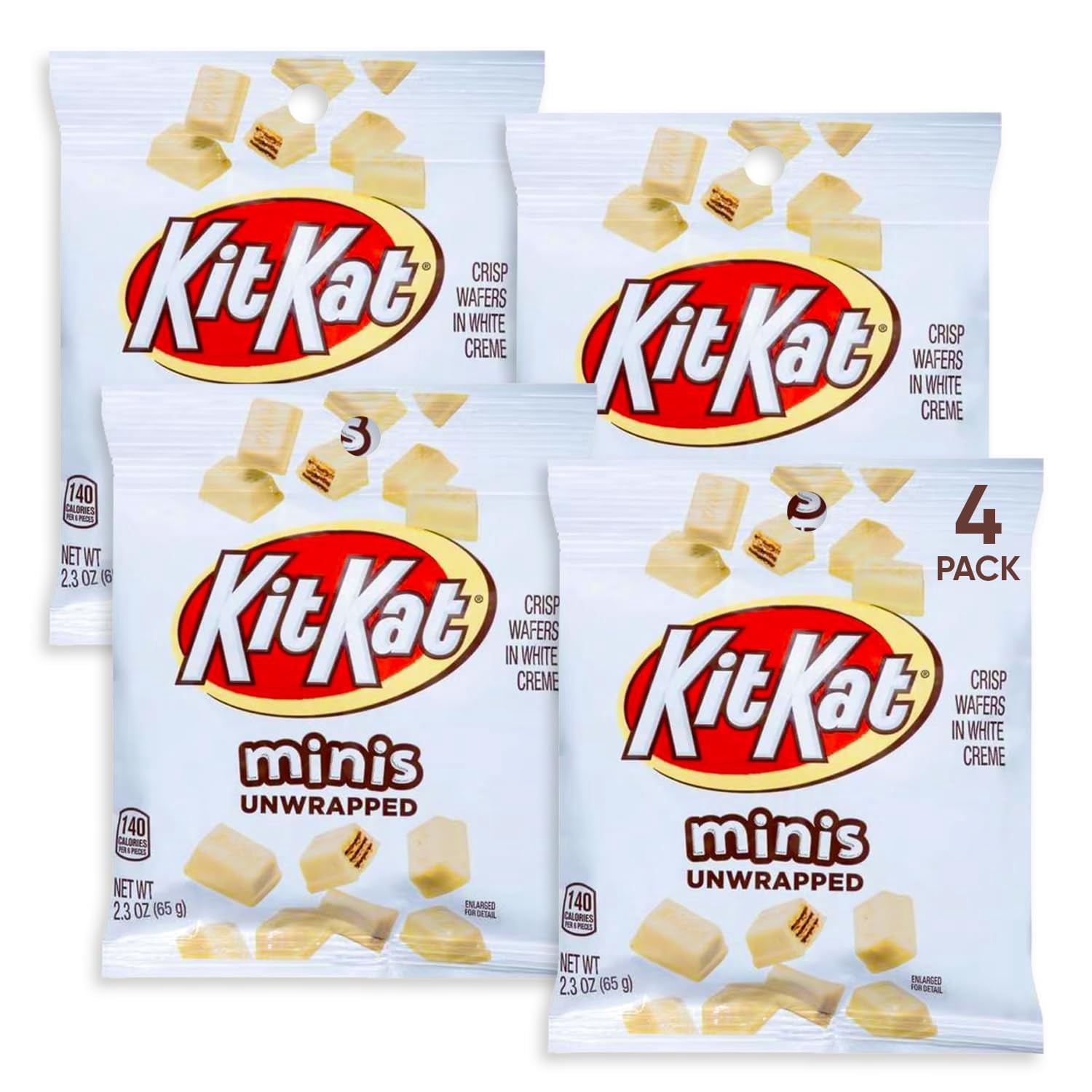 Kitkt Candy Bars White YPF5 Miniatures - 2.3oz 4 Pack - Ktkt Candy Bars ...