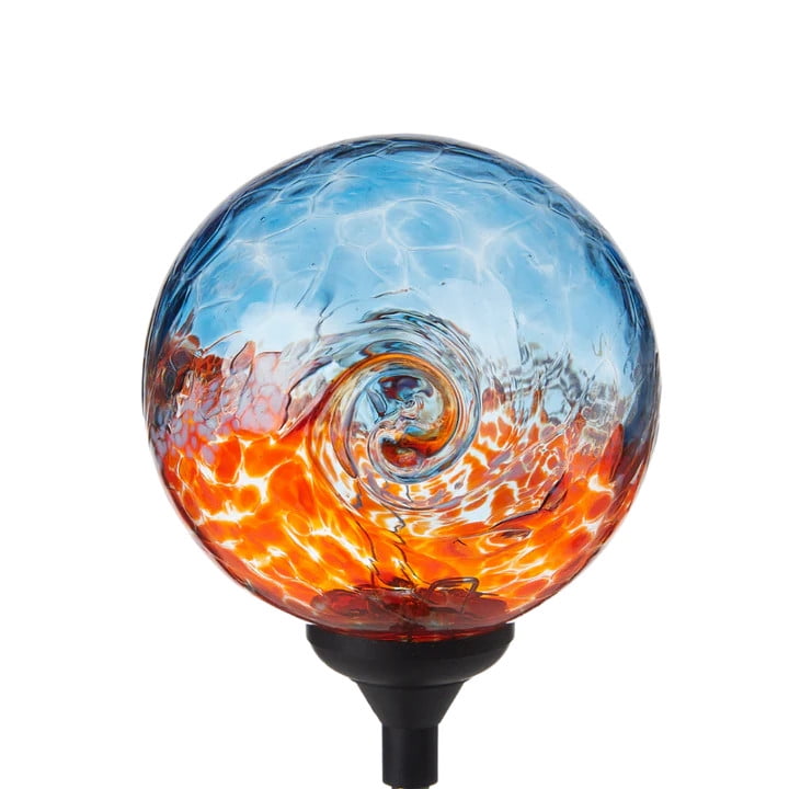 Kitras Art Glass Van Glow Aqua & Orange Solar Light - Walmart.com