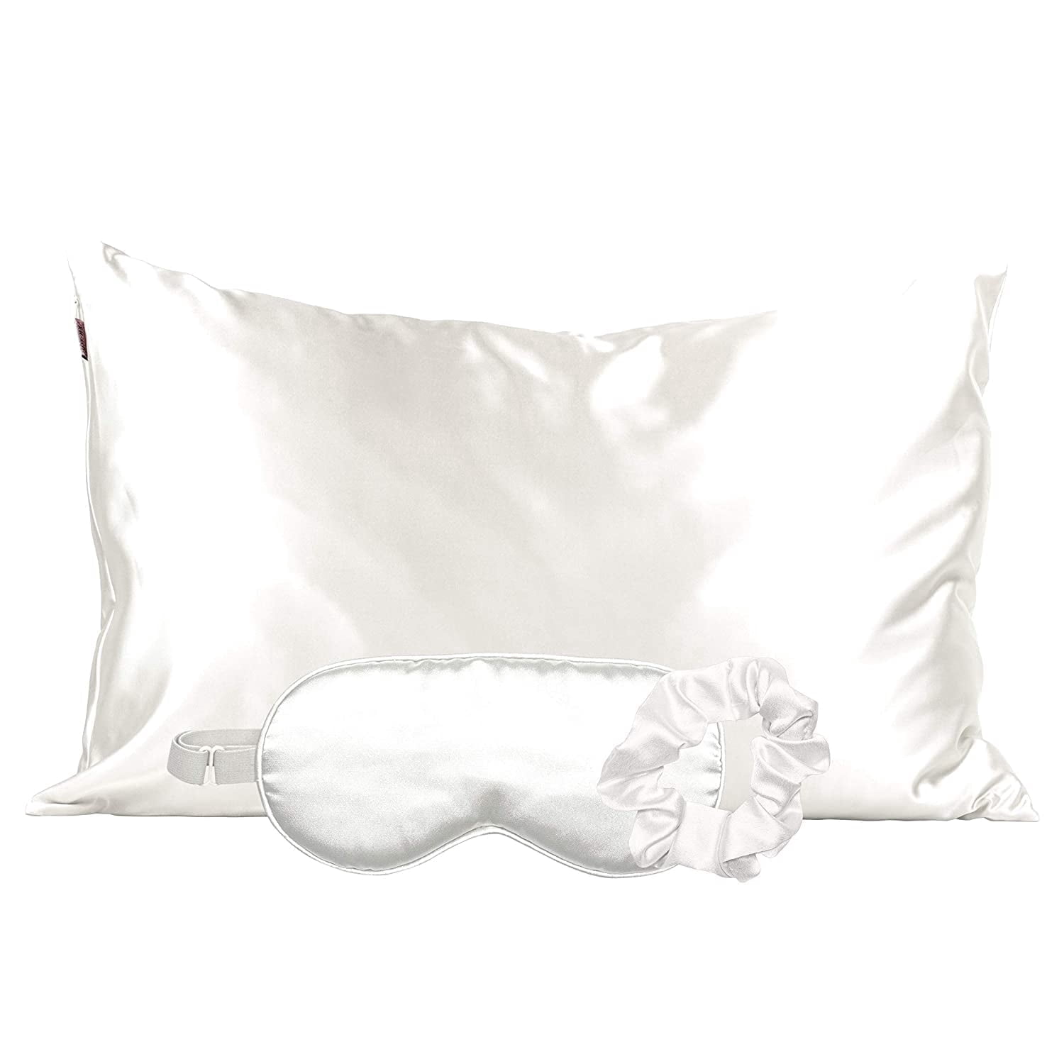 Kitsch 100% Satin Sleep Set - 1 Pillowcase, 1 Eye Mask & 1 Scrunchie ...