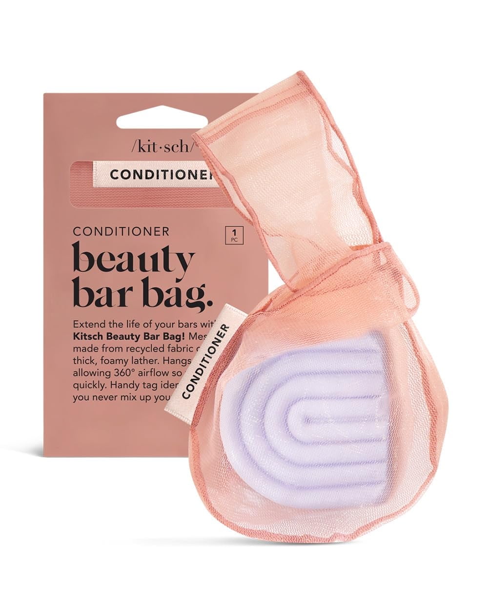 Kitsch Recycled Mesh Beauty Bar Conditioner Bag Soap Pouch for Shower ...