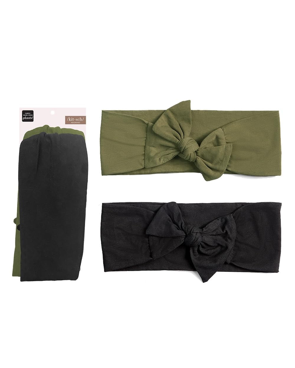 Kitsch Eco-Friendly Adjustable Cotton Headband in Moss Shade - Walmart.com