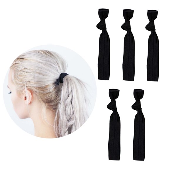 Casewin Elastic Hair Ties, 50Pcs Black Hair Ties for Women Ponytail ...